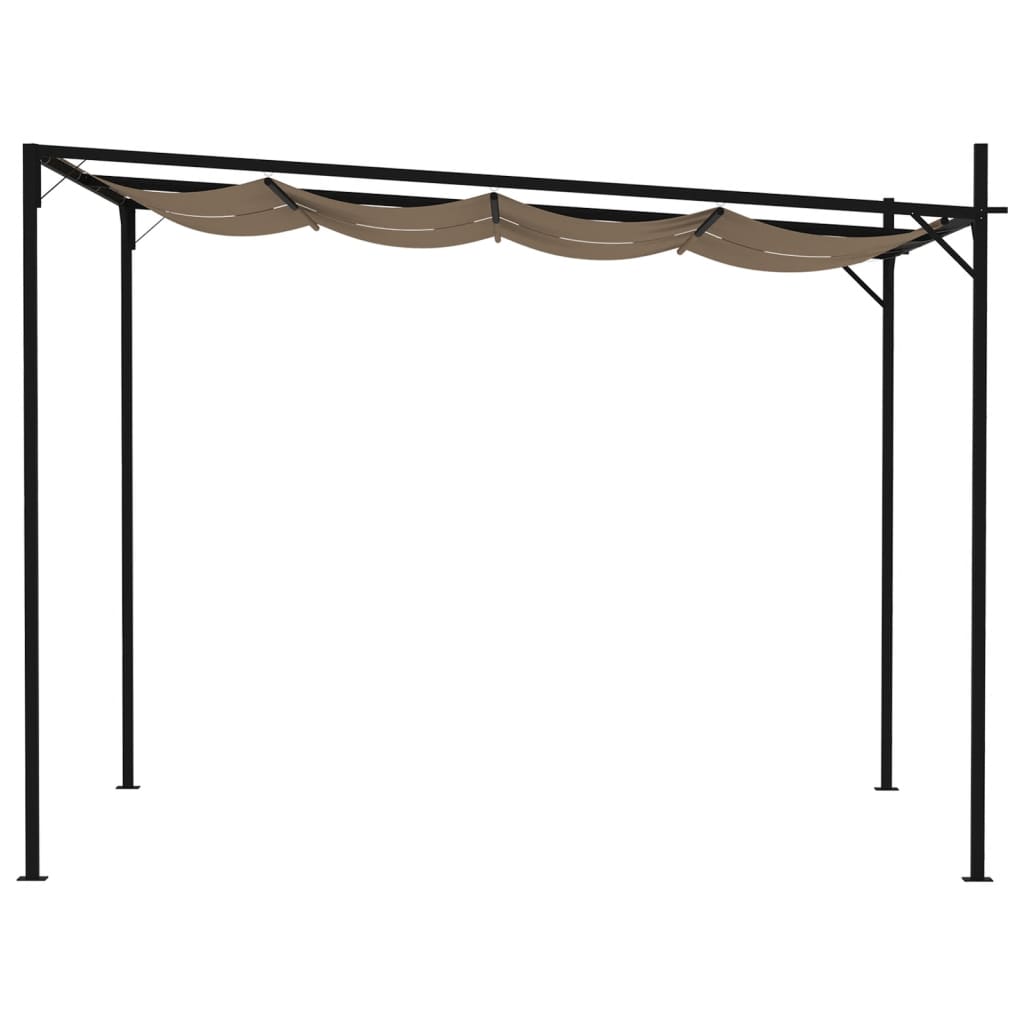 vidaXL havepavillon med udtrækkeligt tag 300x300x233 cm gråbrun | vidaXL.dk