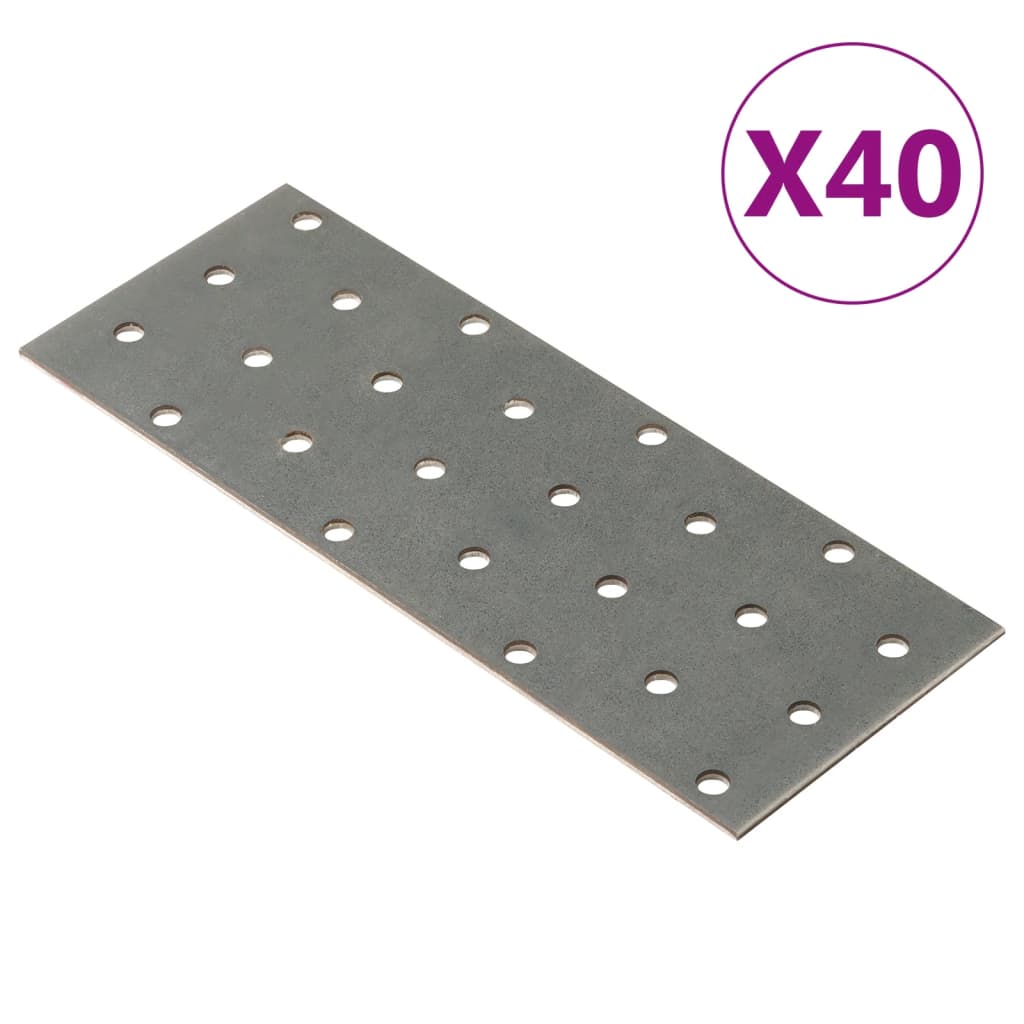 vidaXL perforerede plader 40 stk. 2 mm 160x60 mm galvaniseret stål ...