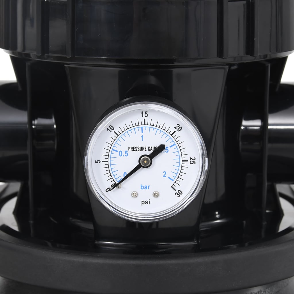 vidaXL sandfilterpumpe til pool med 6-vejs ventil sort | vidaXL.dk