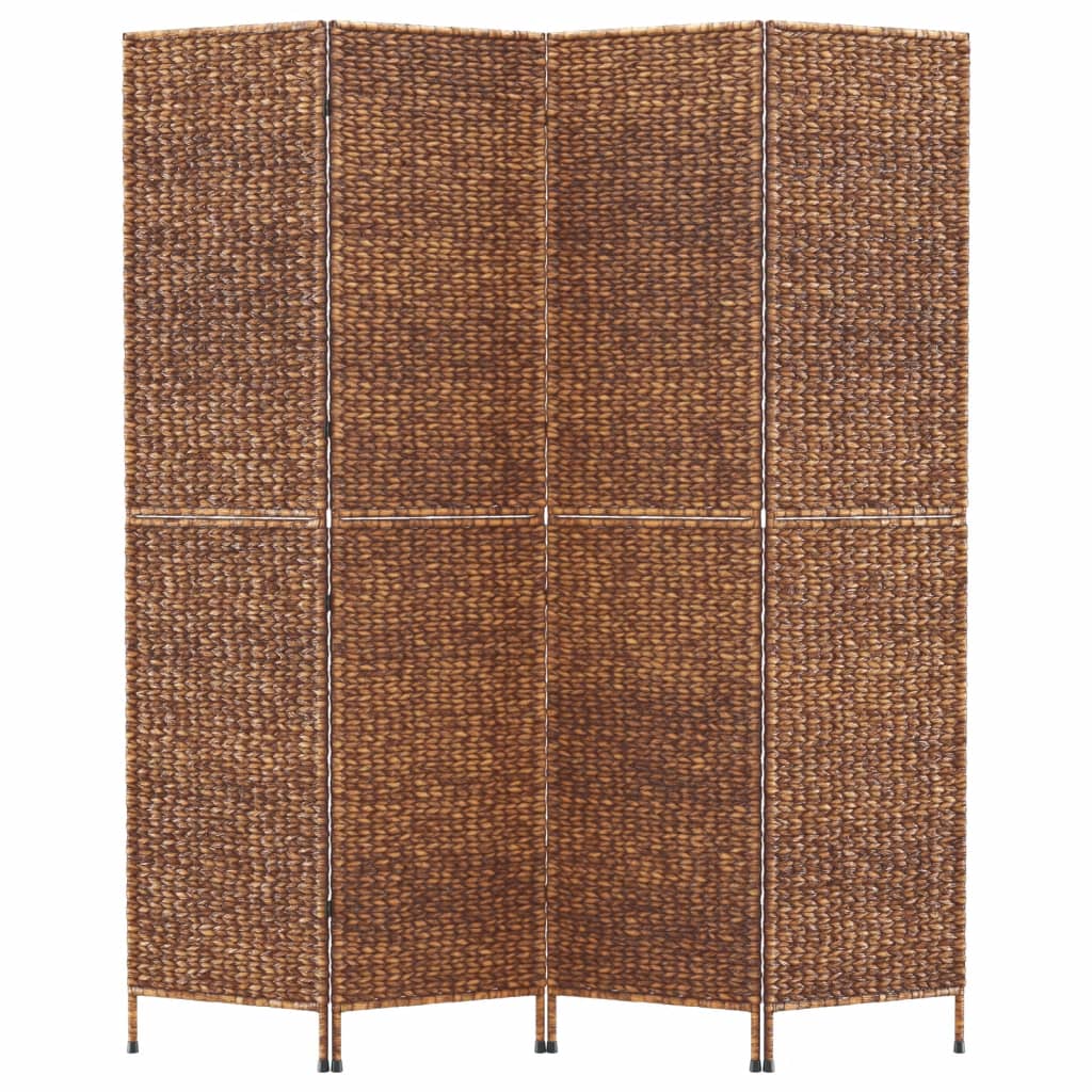 vidaXL rumdeler med 4 paneler 163x180 cm vandhyacint brun | vidaXL.dk