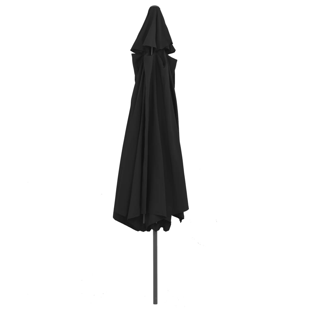 vidaXL parasol med metalstang 390 cm sort | vidaXL.dk