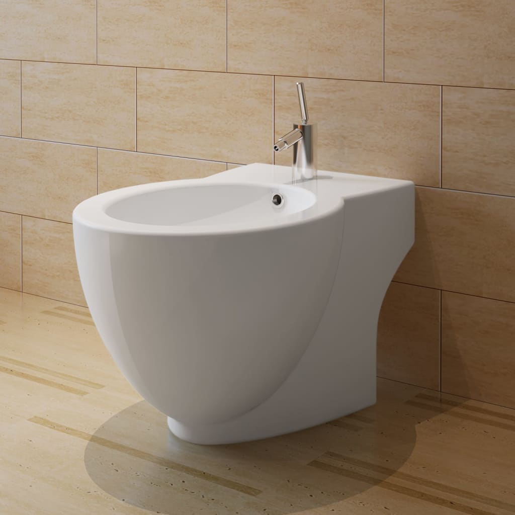 Hvidt keramisk toilet & bidet sæt | vidaXL.dk